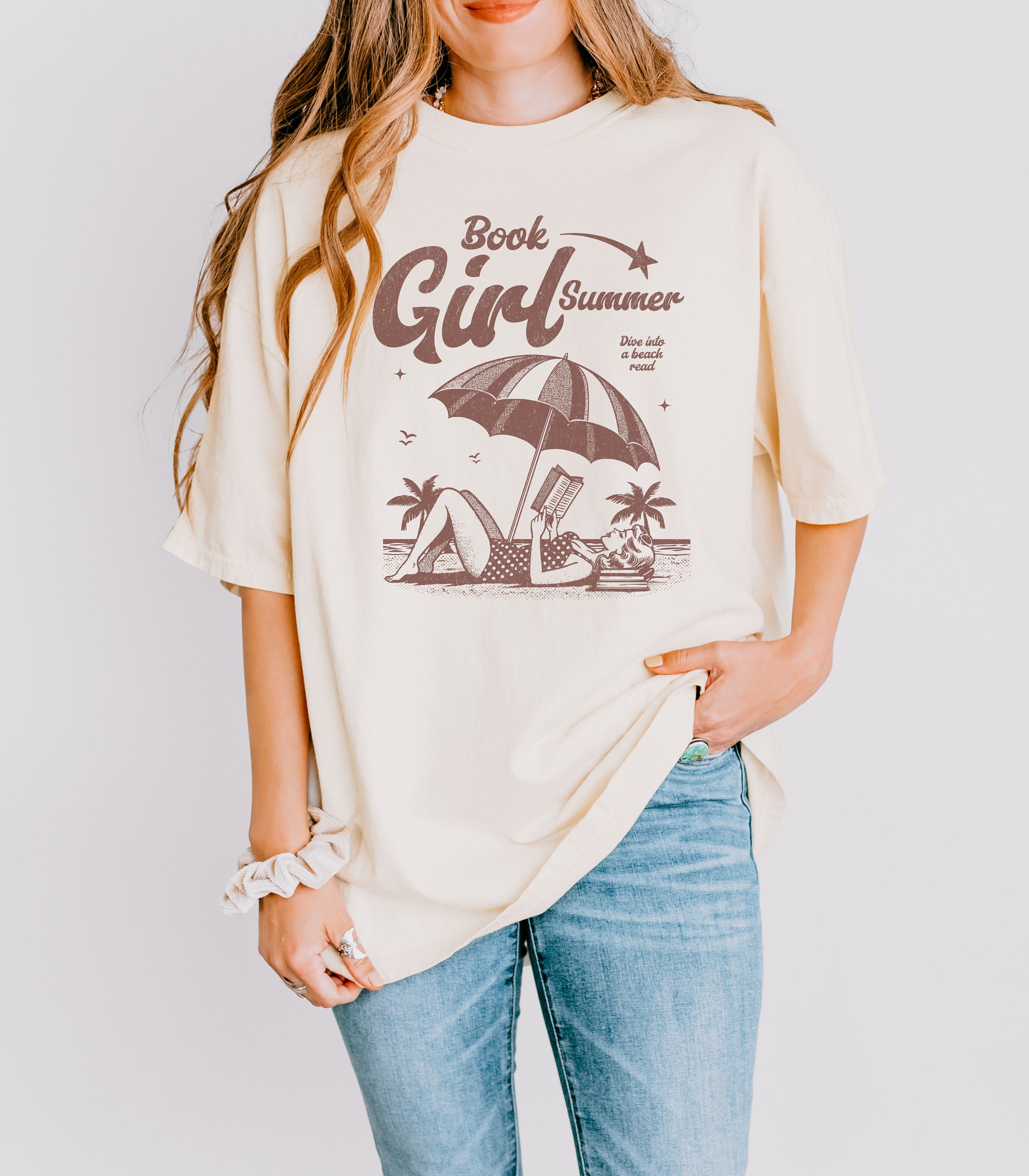 Book Girl Summer Shirt Oversized Beach Shirt Comfort Colors Summer ...