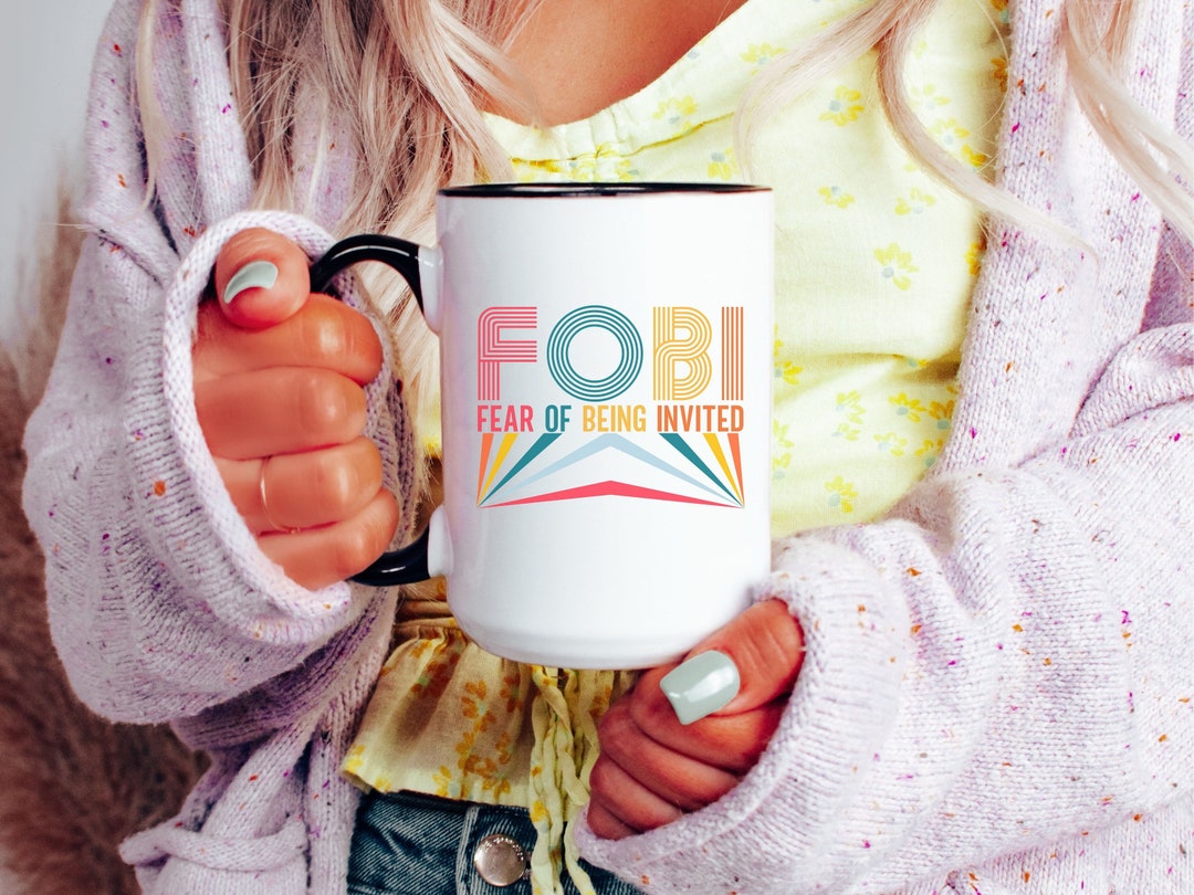FOBI Two-tone Coffee Mug 15oz - Funny Introvert Gift - Etsy