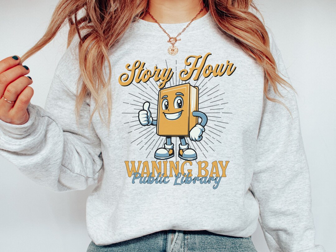 Waning Bay Library Sweatshirt: Bookish Story Hour Crewneck - Etsy