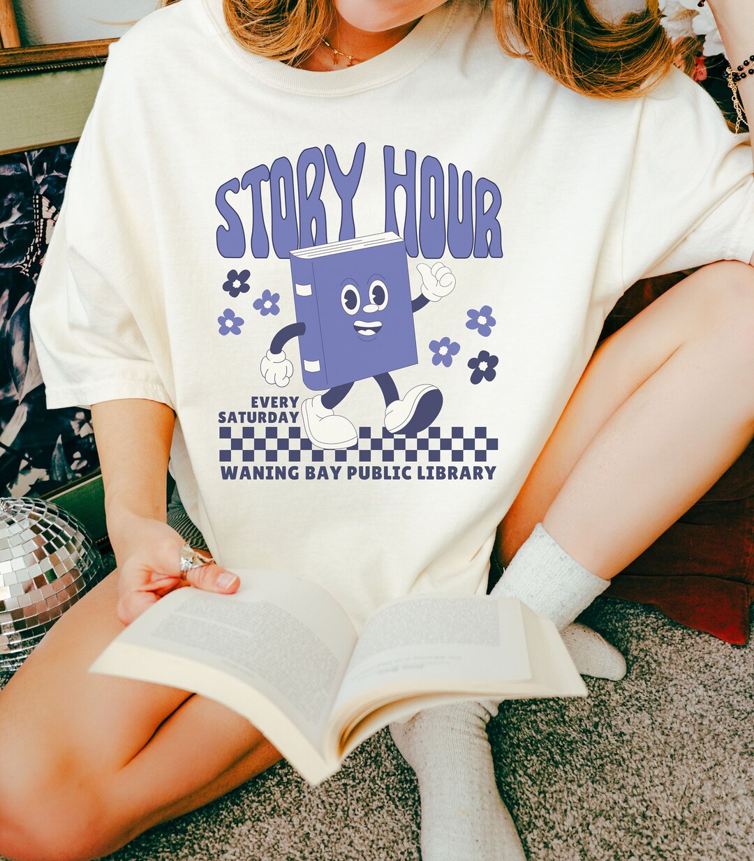 Waning Bay Library Story Hour T-shirt - Comfort Colors Retro Tee - Etsy