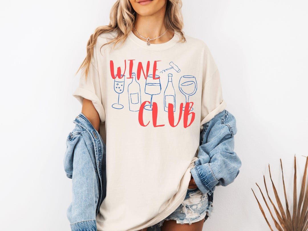 Wine Club Comfort Colors Tee: Retro Foodie Shirt - Etsy
