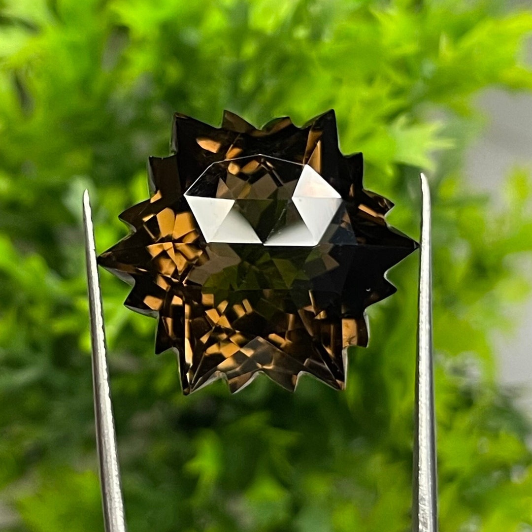 Smoky Quartz Snowflake Cut Faceted GEMSTONE Very Special Snowflake Cut ...