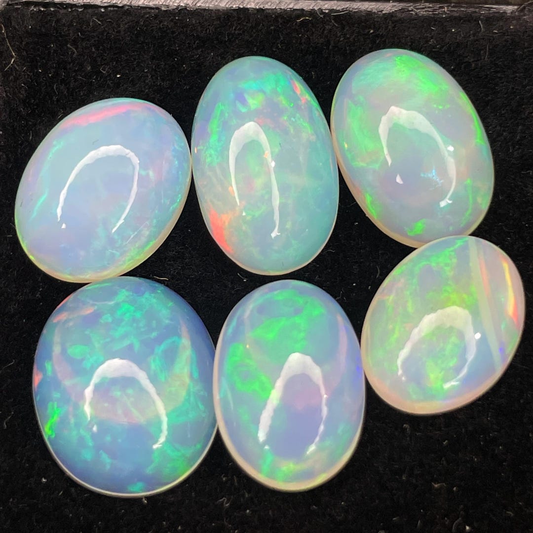 22.70 Ct, 6 Pieces Lot, Natural Ethiopian Opel Cabochon Good Fire Opel ...