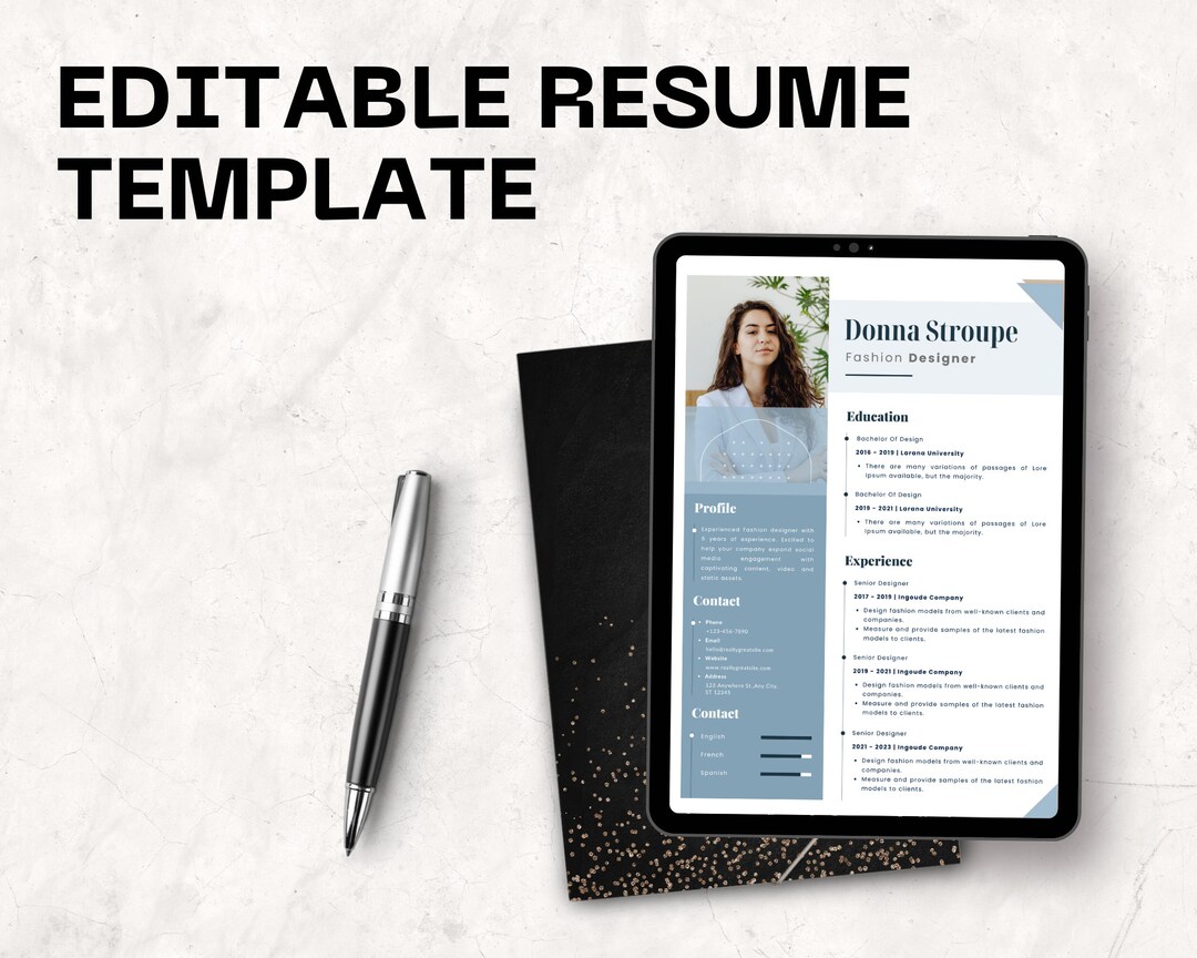 Editable Resume Templates Resume Canva Templates Professional CV ...