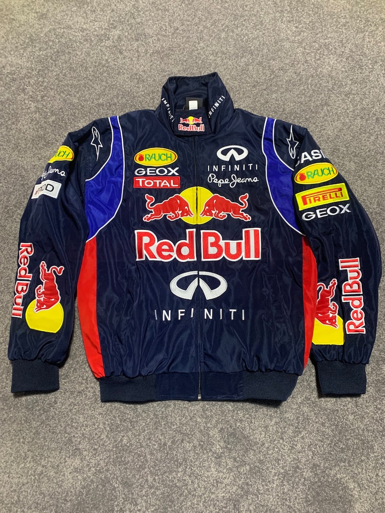 Embroidery Vintage Redbull Racing F1 Jacket for Women Men Merch Clothes ...