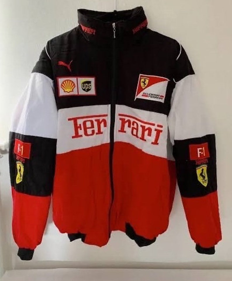F1 Printed Vintage Ferrari Formula 1 Team Jacket for Women and Men ...