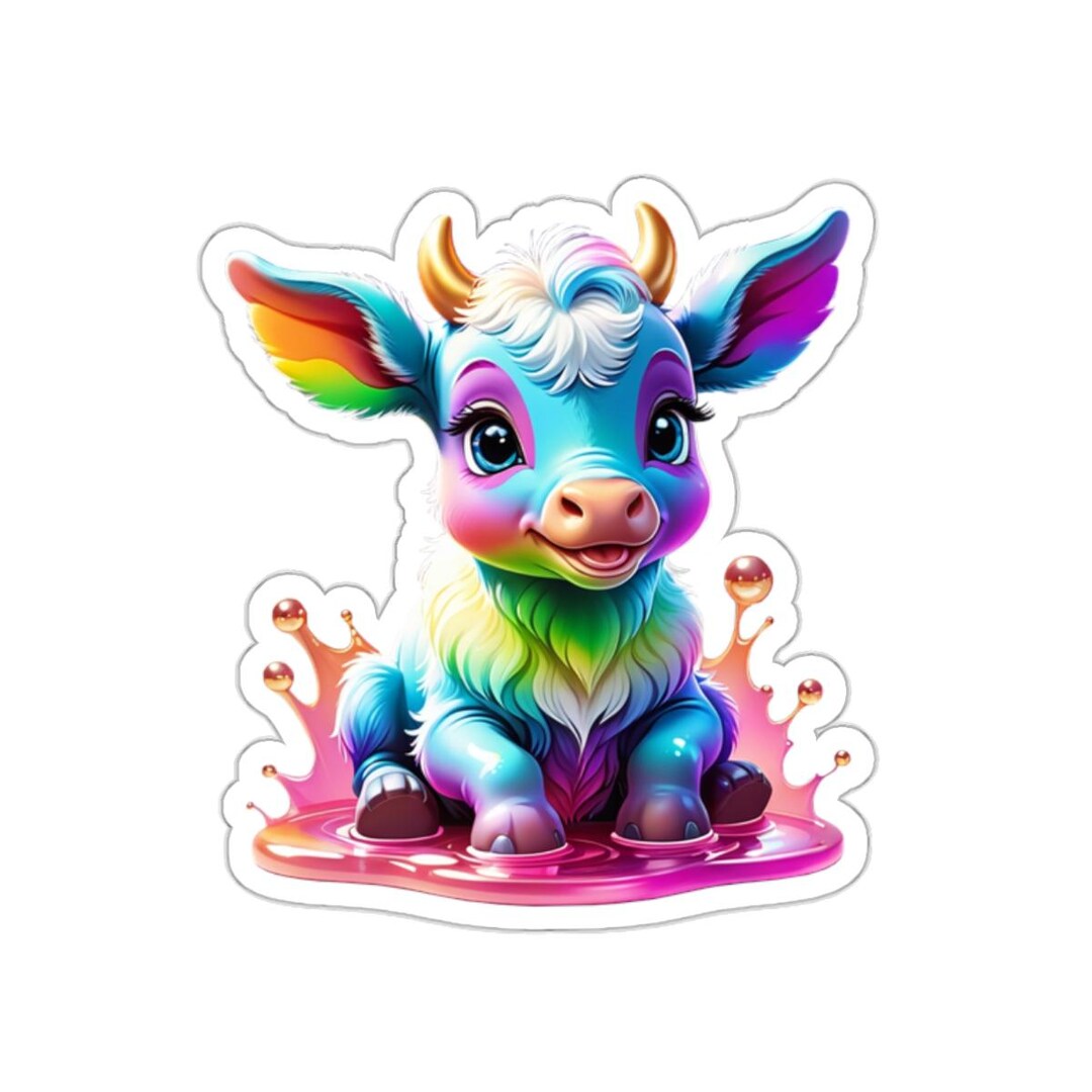 Delightful Moose Calf Premium Kiss-cut Sticker for Planner, Diary, Card ...