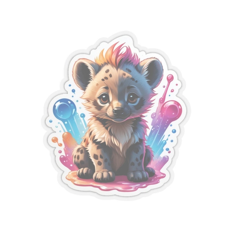 Cute Spotted Hyena Premium Kiss-cut Sticker for Planner, Diary, Card ...