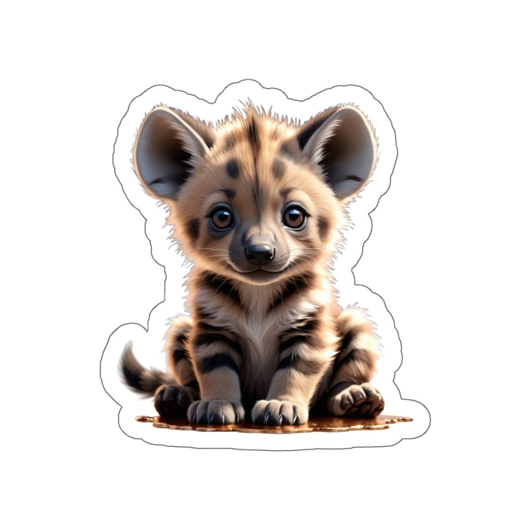 Cute Striped Hyena Premium Kiss-cut Sticker for Planner, Diary, Card ...