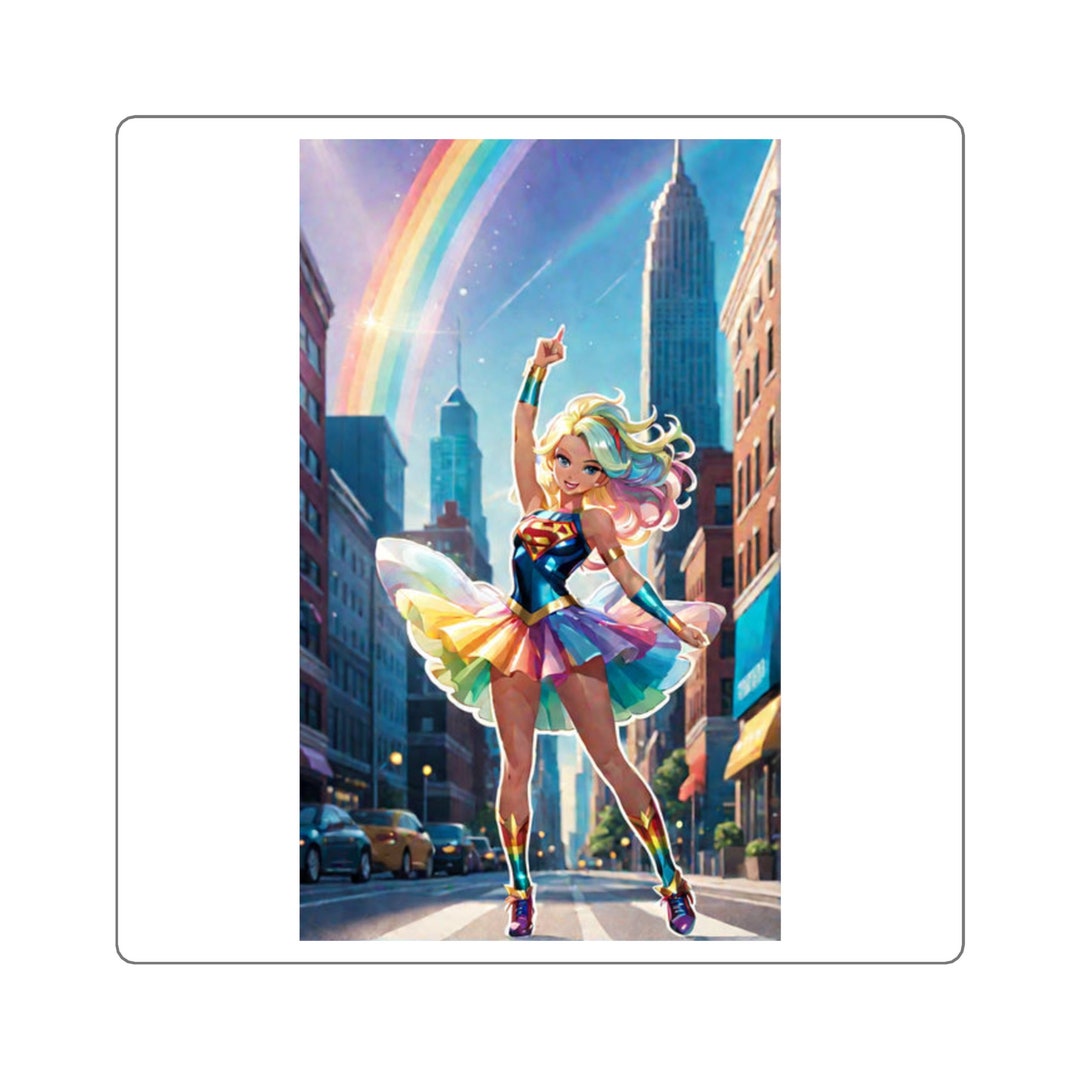 Stunning Superhero Premium Square-style Sticker for Phone, Laptop ...