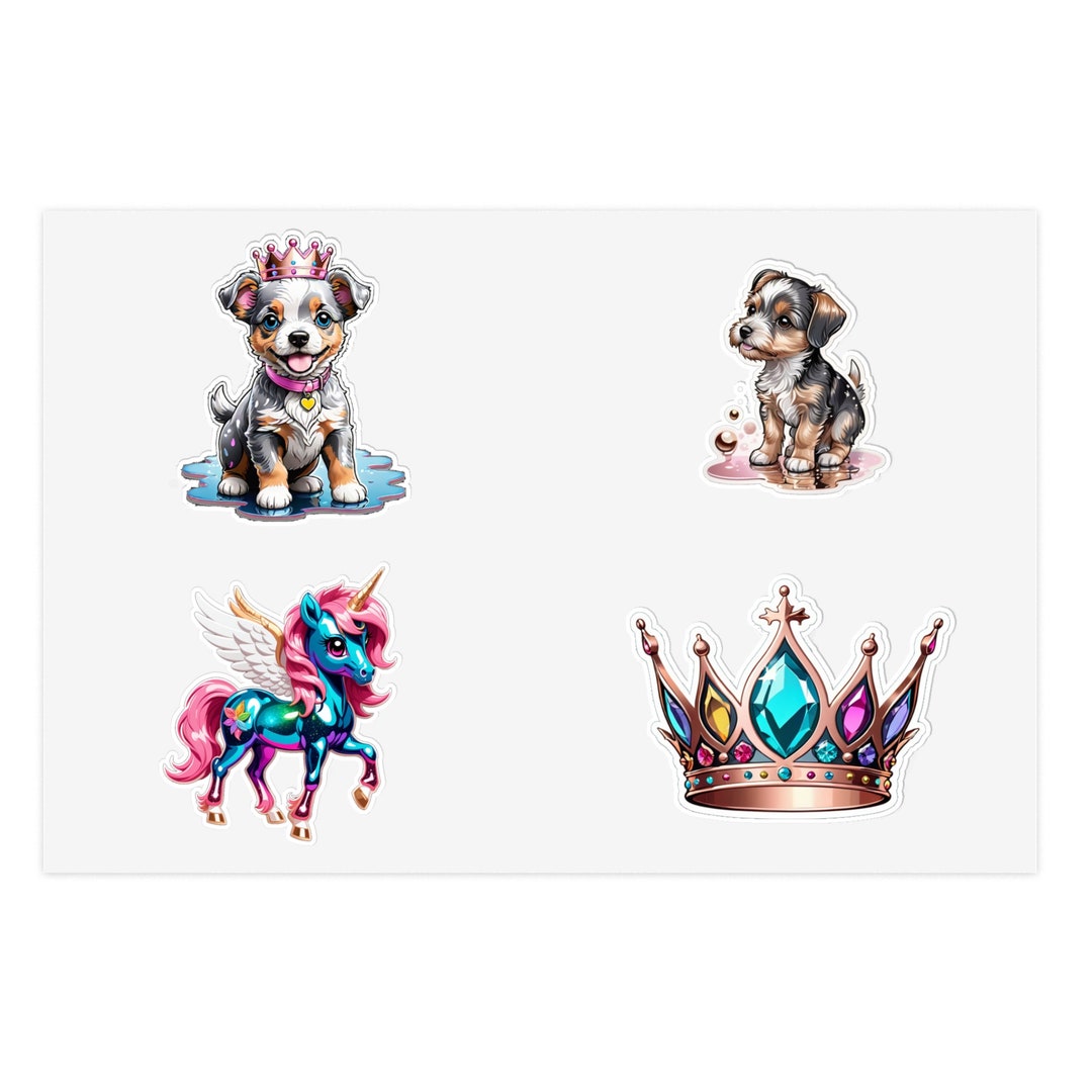 Sticker Sheets, Cute Puppy, Unicorn and Crown for the Queen You Are ...