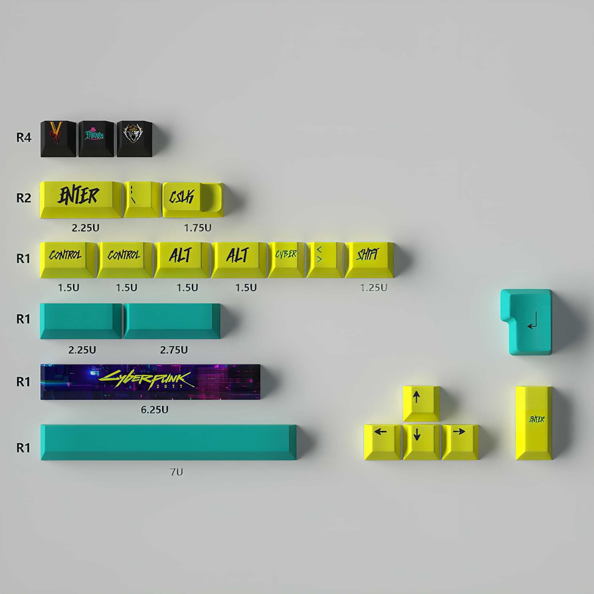 Buy Cyberpunk 2077 Keycaps Set Custom Keycaps Keycap Set Online in ...