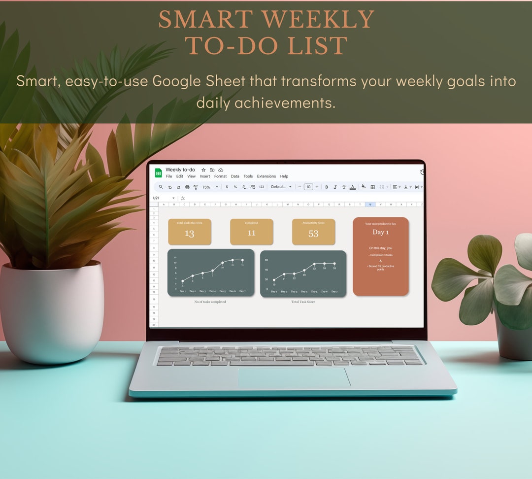 Smart Weekly To-do List Google Sheet - Task Manager & Digital ...