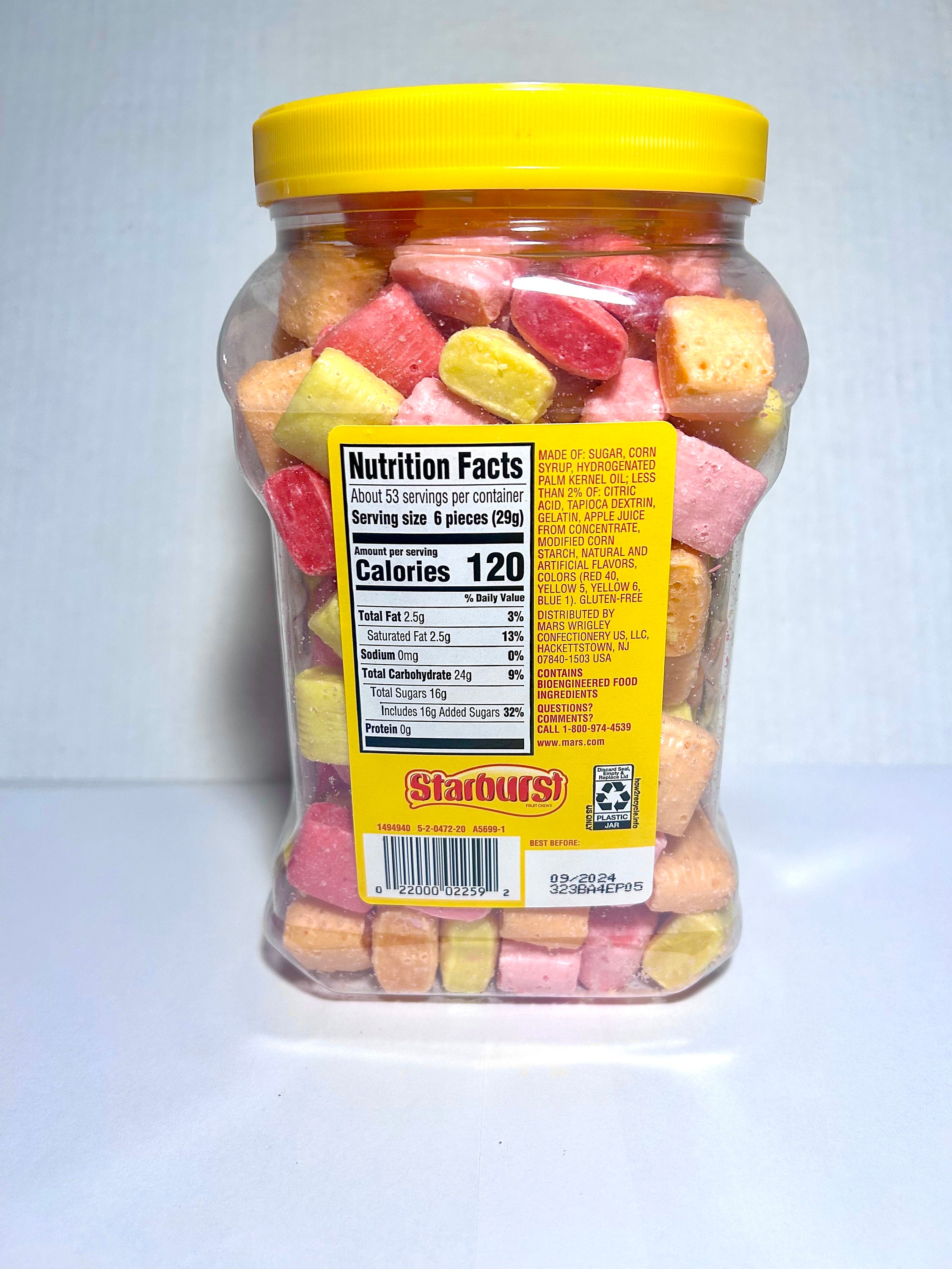 Freeze Dried Bulk Starburst Candy Original Flavor 54oz Container Made ...