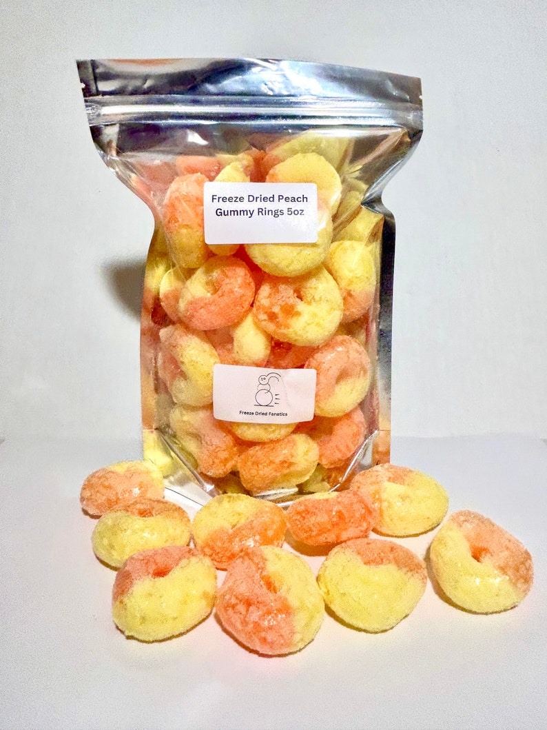 Freeze Dried Peach Ring Puffs Peach Flavor Party Snacks Made Fresh - Etsy