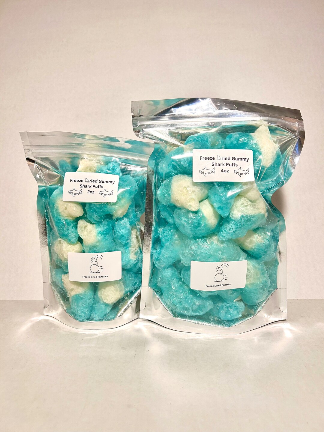 Freeze Dried Candy Blue Raspberry Shark Flavored Gummy Puff Party ...