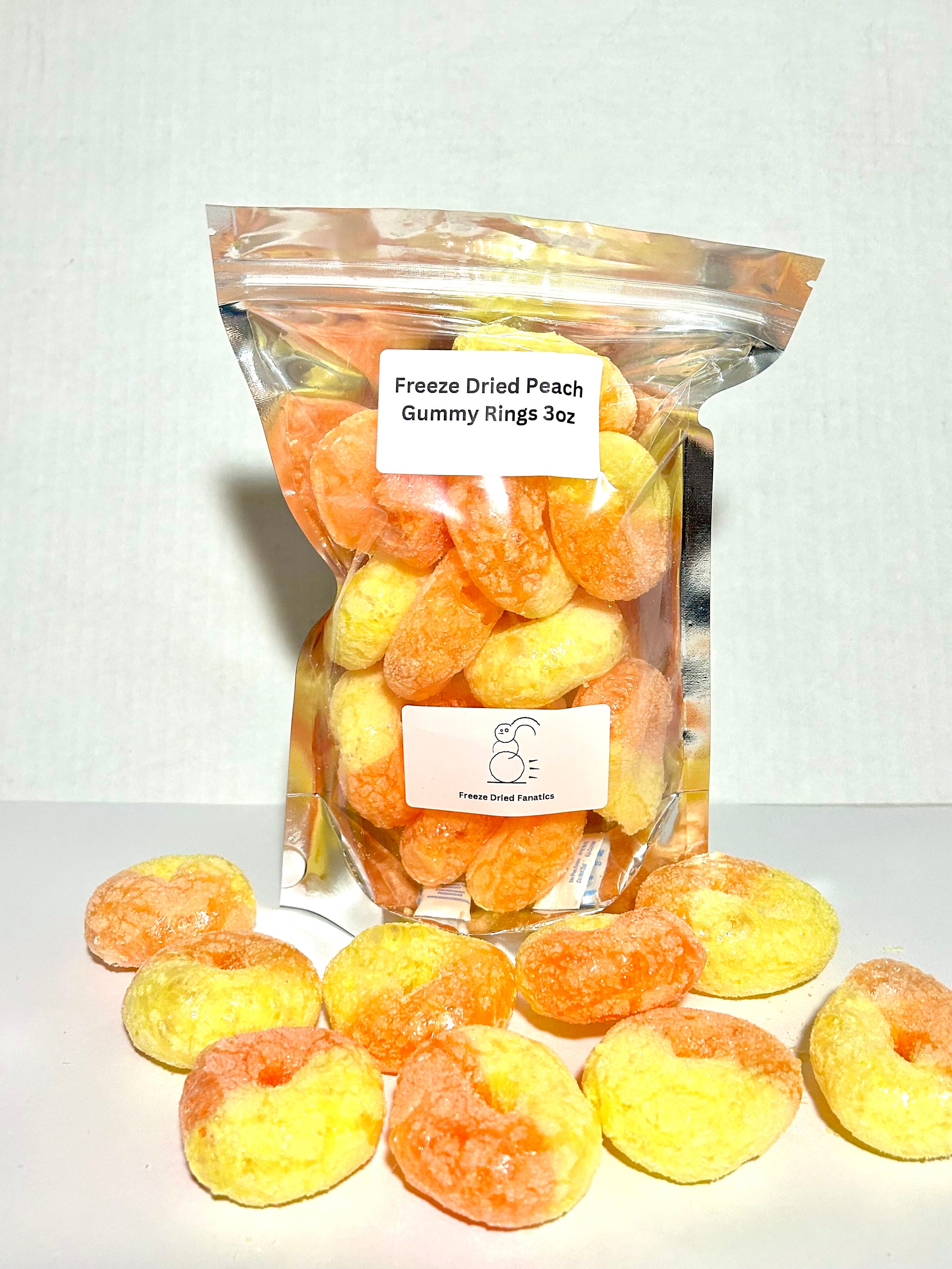 Freeze Dried Peach Ring Puffs Peach Flavor Party Snacks Made Fresh - Etsy