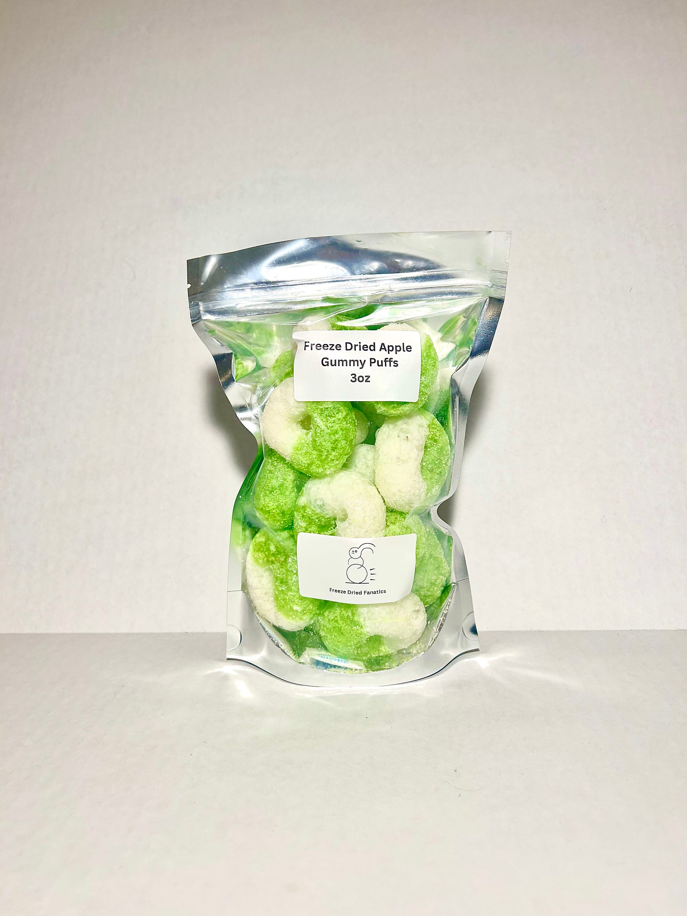 Freeze Dried Green Apple Flavored Gummy Ring Puffs Party Snacks Made ...