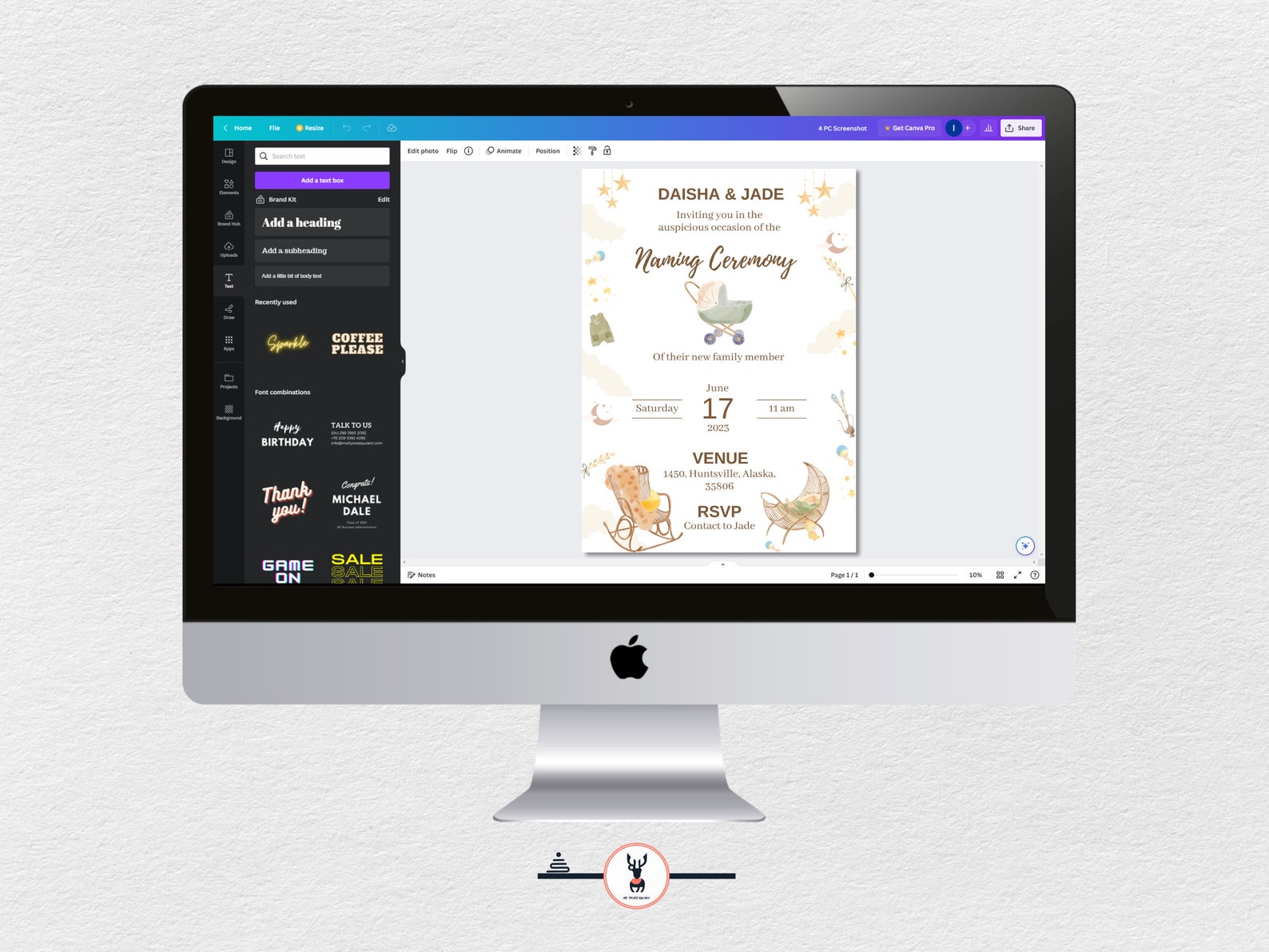 Editable Cradle Naming Invitation Template & Digital Cradle Invite ...