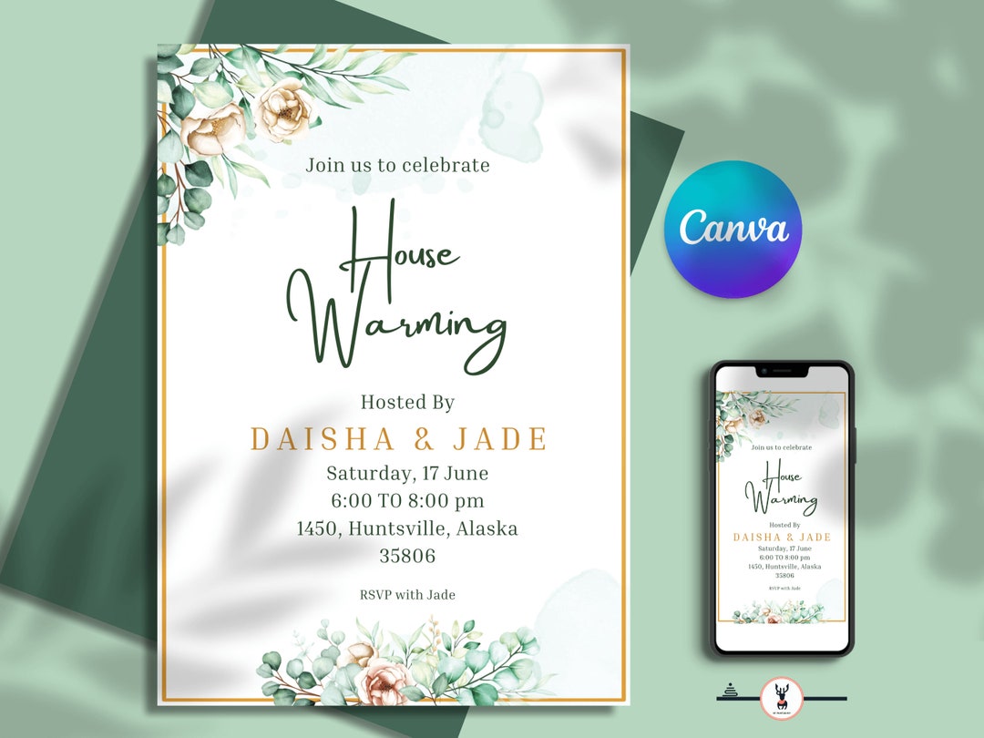Editable Housewarming Invitation Template & Digital Housewarming Invite ...