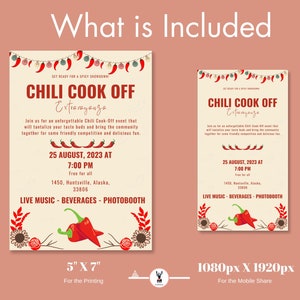 Chili Cook off Flyer Editable Template for Chili Competition | Canva ...
