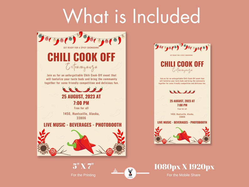 Chili Cook off Flyer Editable Template for Chili Competition | Canva ...