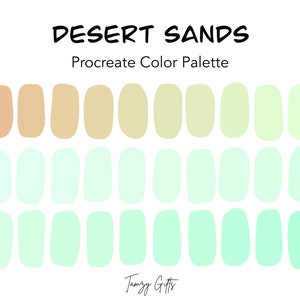 Procreate and Hex Code Color Palette - Desert Sands Gradient (30 Colors ...
