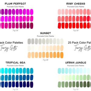 Procreate and Hex Code Color Palette - Ultimate 25 Pack Gradient ...