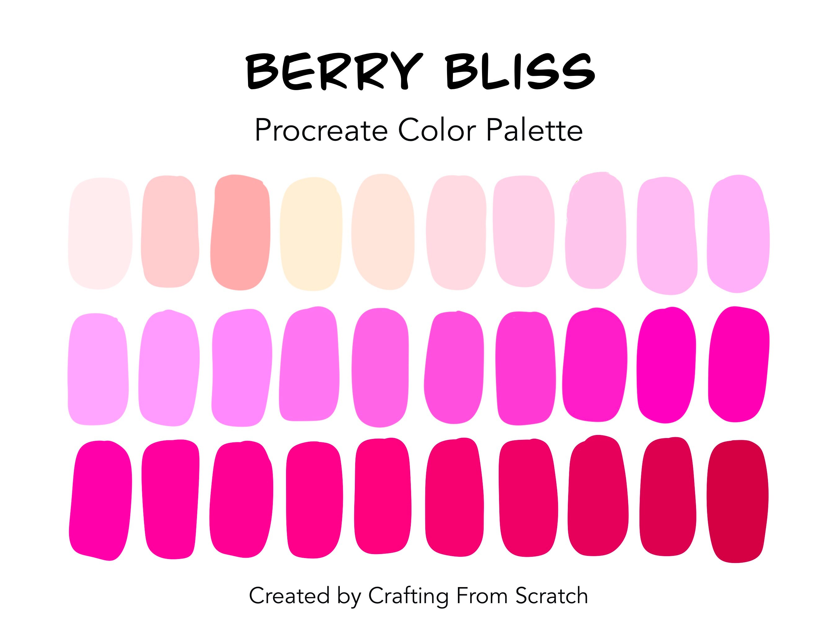 Procreate Color Palette and Hex Code Color Palette Berry Bliss Gradient ...