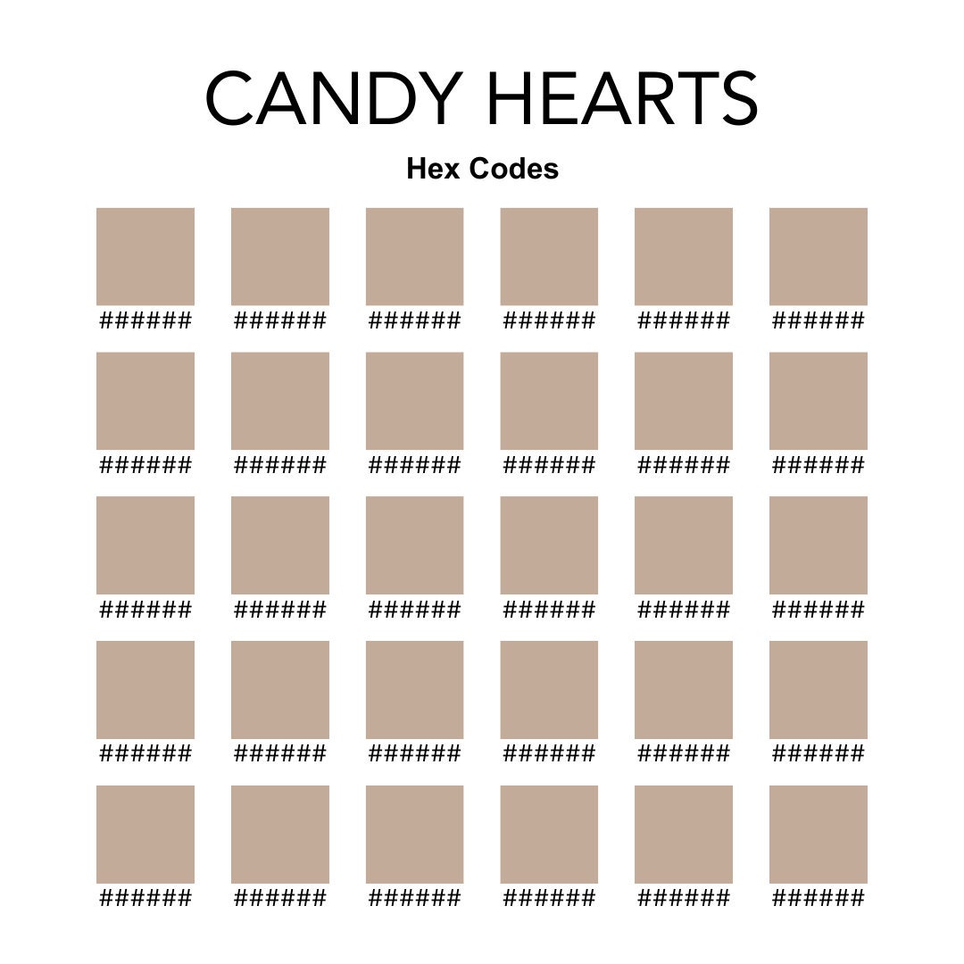 Procreate Color Palette and Hex Code Color Palette Candy Hearts ...