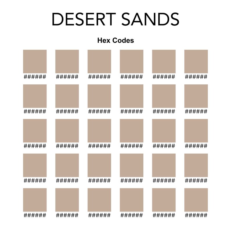 Procreate Color Palette and Hex Code Color Palette Desert Sands ...
