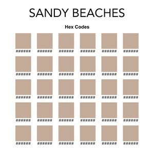 Procreate & Hex Code Color Palette - Sandy Beaches Gradient (30 Colors ...