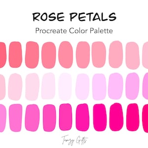 Procreate and Hex Code Color Palette - Rose Petals Gradient (30 Colors ...