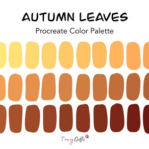 Procreate and Hex Code Color Palette Autumn Leaves Gradient 30 Colors ...