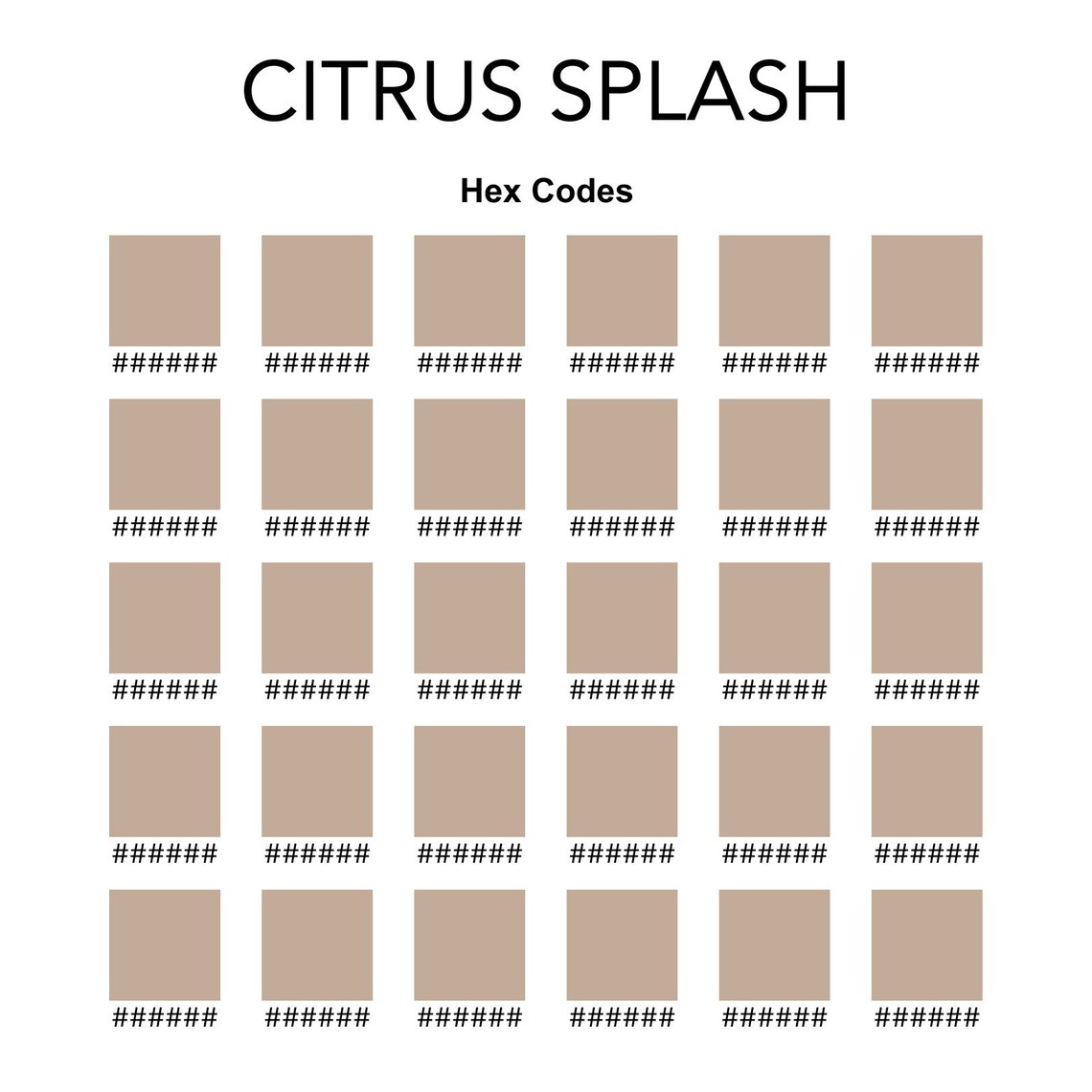 Procreate Color Palette and Hex Code Color Palette Citrus Splash ...