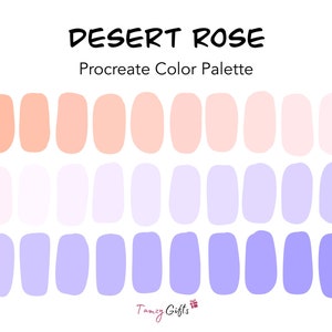 Procreate and Hex Code Color Palette Desert Rose Gradient 30 Colors ...