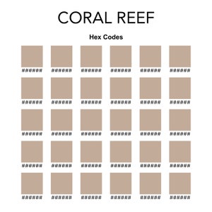 Procreate and Hex Code Color Palette - Coral Reef Gradient (30 Colors ...
