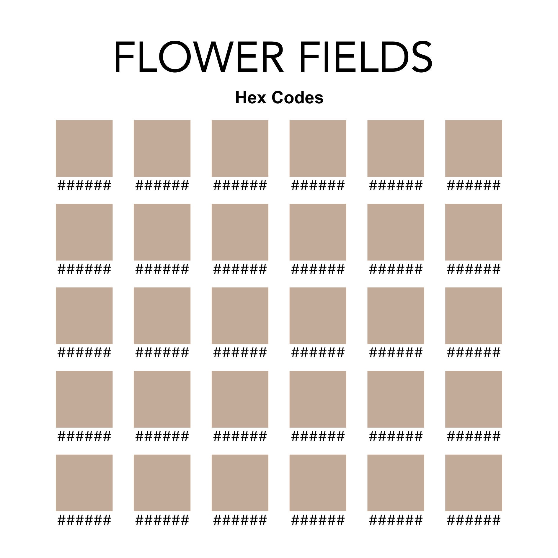 Procreate and Hex Code Color Palette - Flower Fields | Procreate Tools ...