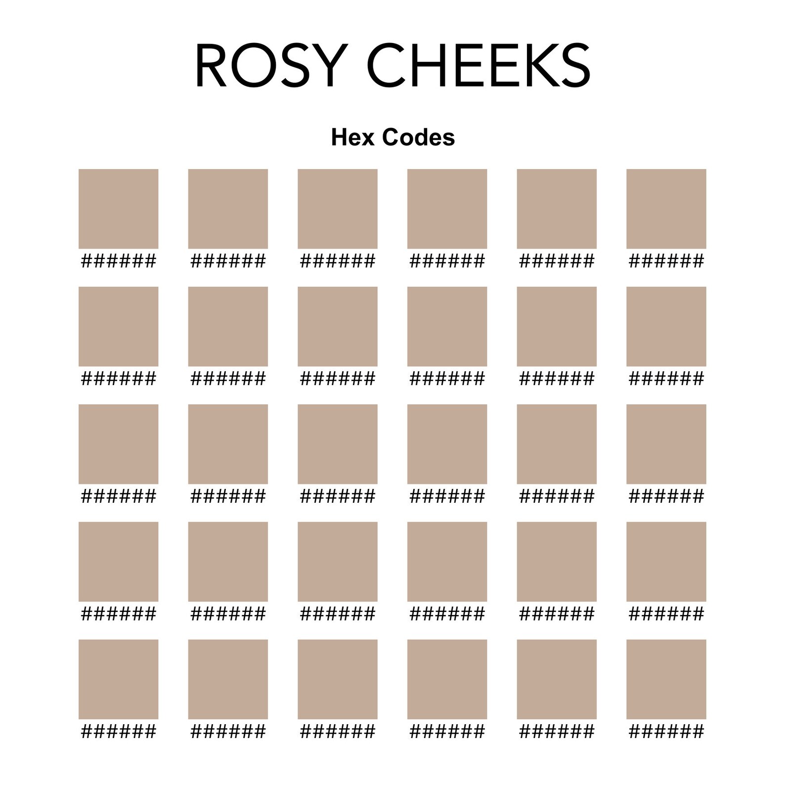 Procreate and Hex Code Color Palette - Rosy Cheeks Gradient (30 Colors ...