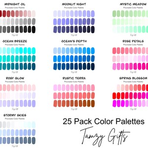Procreate & Hex Code Color Palette - Ultimate 25 Pack Gradient Palettes ...