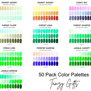 Procreate and Hex Code Color Palette - Ultimate 50 Pack Gradient ...