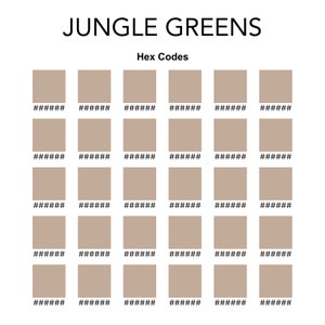 Procreate & Hex Code Color Palette - Jungle Greens Gradient (30 Colors ...
