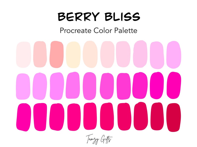 Procreate Color Palette and Hex Code Color Palette - Berry Bliss ...