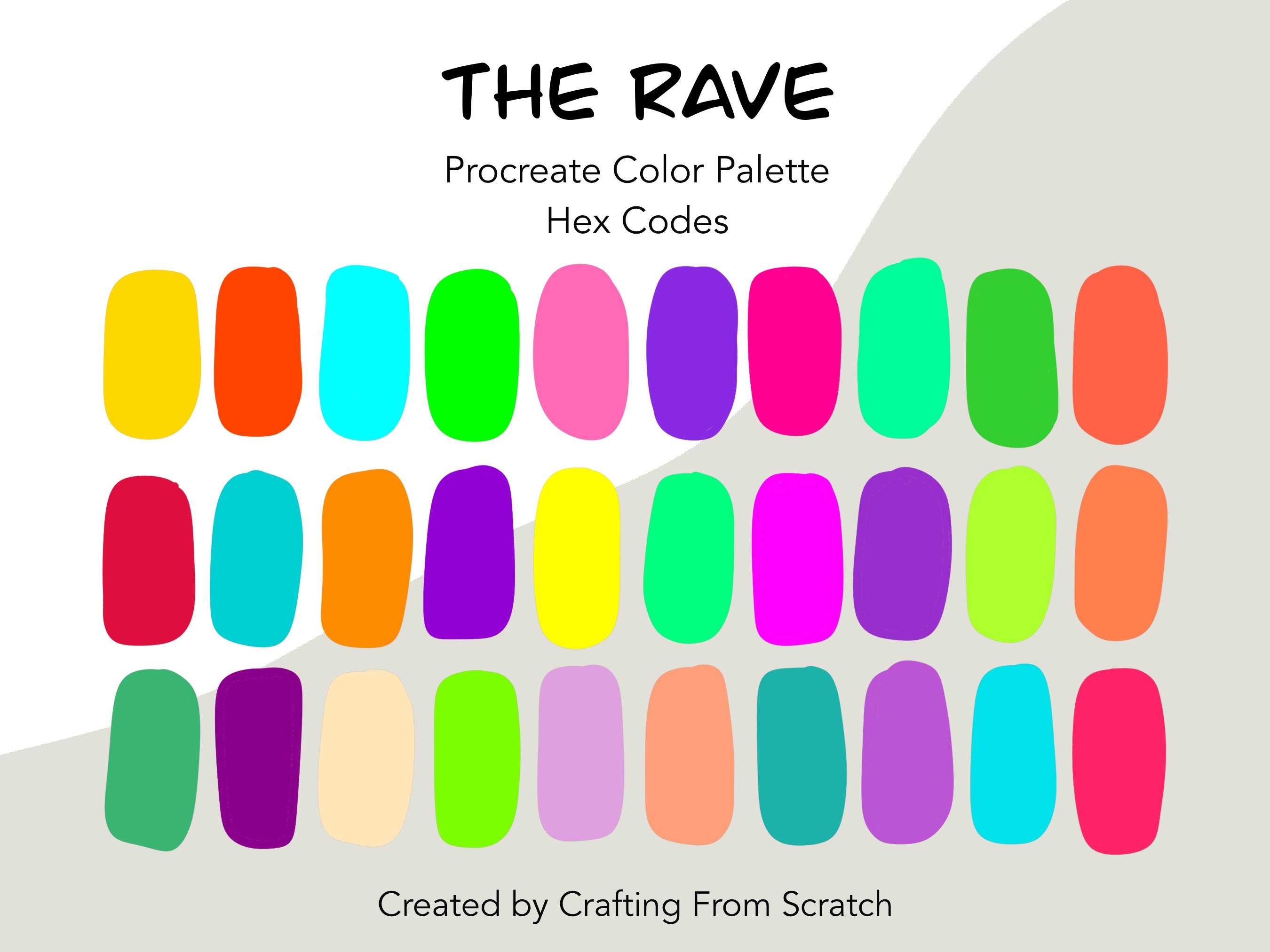 Procreate Color Palette and Hex Code Color Palette the Rave Procreate ...