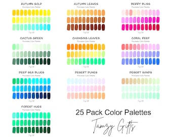 Procreate and Hex Code Color Palette Ultimate 10 Pack Gradient Palettes ...
