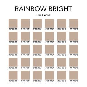 Procreate Color Palette and Hex Code Color Palette - Rainbow Bright ...