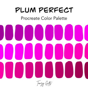 Procreate and Hex Code Color Palette - Plum Perfect Gradient (30 Colors ...
