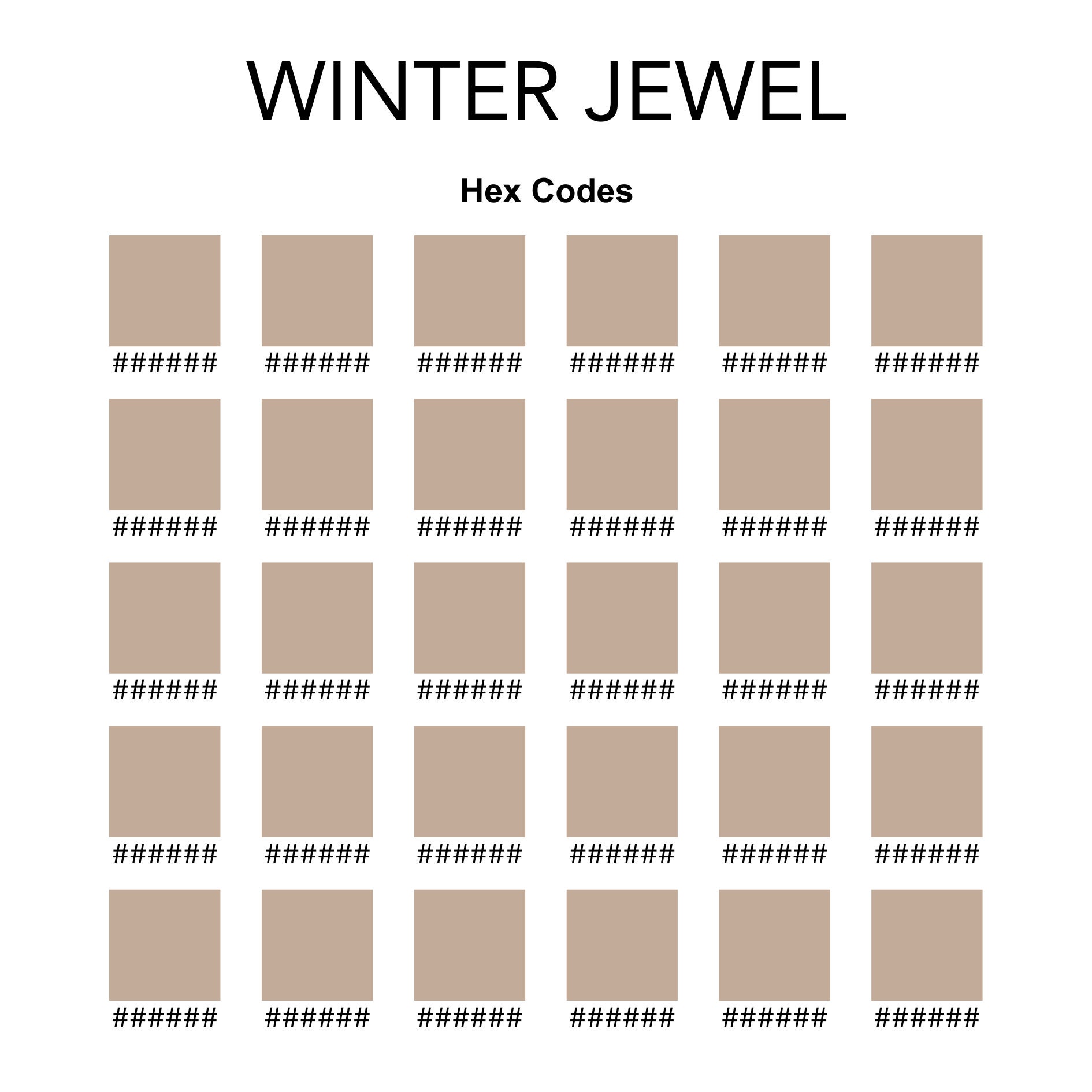 Procreate and Hex Code Color Palette - Winter Jewel | Procreate Tools ...