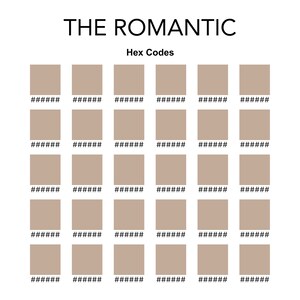 Procreate and Hex Code Color Palette - the Romantic | Procreate Tools ...