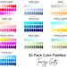 Procreate and Hex Code Color Palette - Ultimate 50 Pack Gradient ...